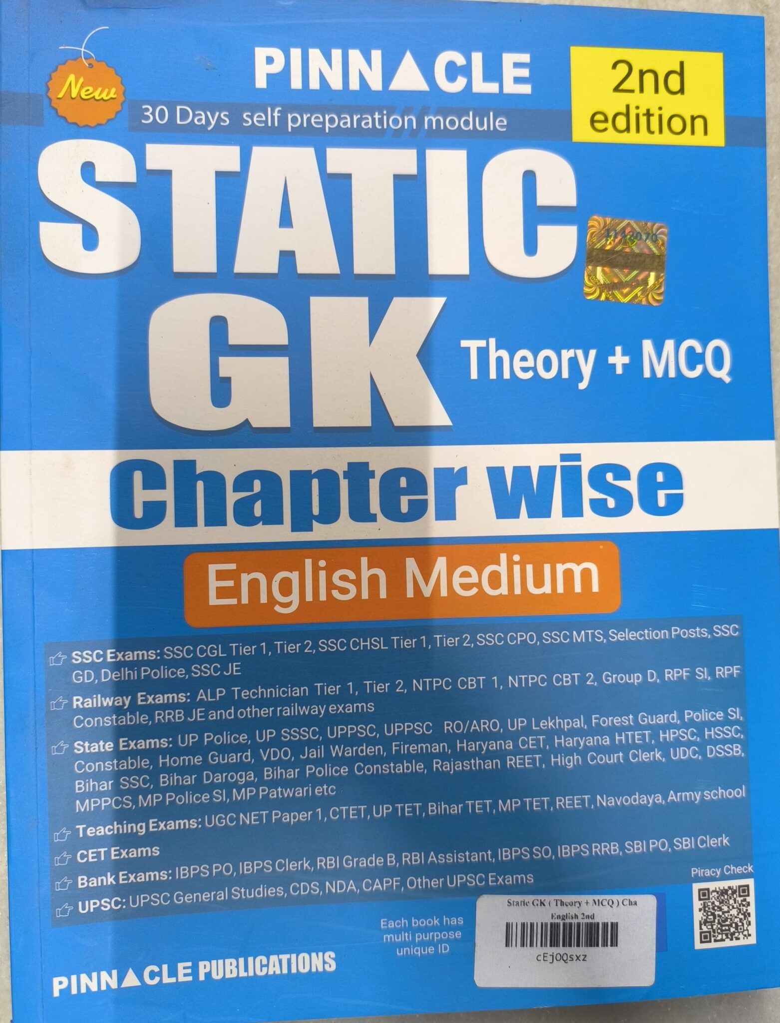 PINNACLE STATIC GK Theory +MCQ 2025, 2nd-edition – kitabwalah.com