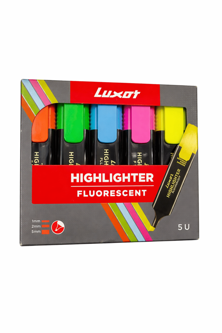 LUXOR fluorescent Highlighter Set – Pack of 5 – kitabwalah.com